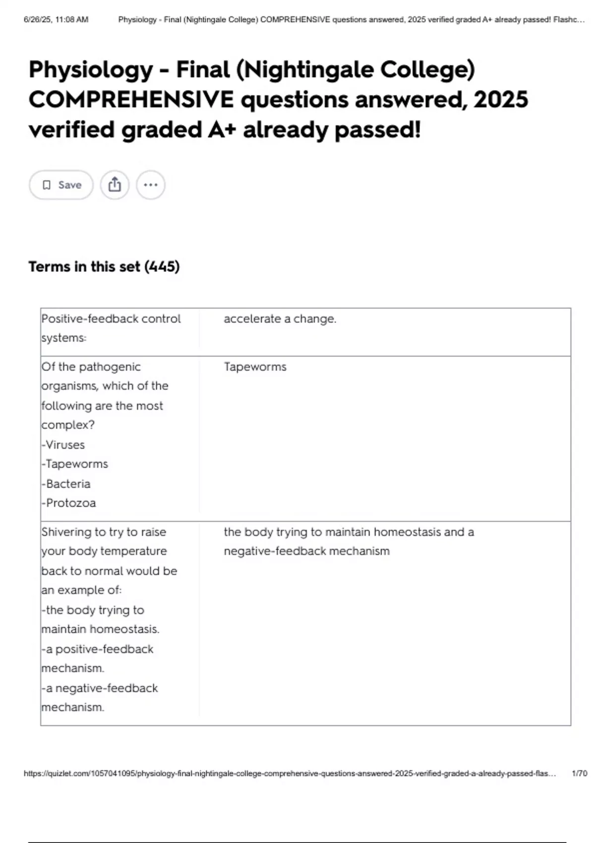 Physiology - Final (Nightingale College) COMPREHENSIVE questions ...