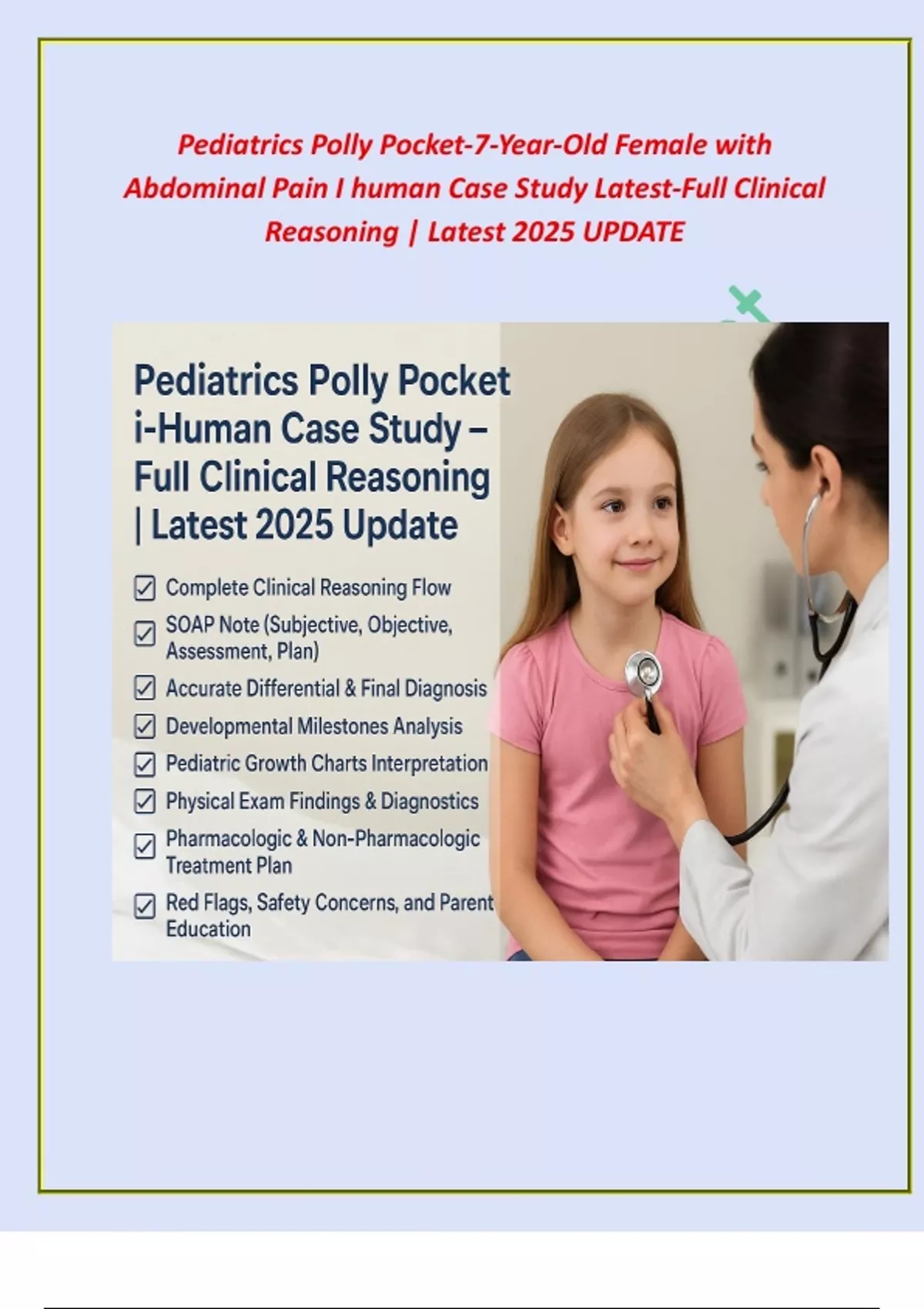 Pediatrics Polly Pocket-7-Year-Old Female with Abdominal Pain I human ...