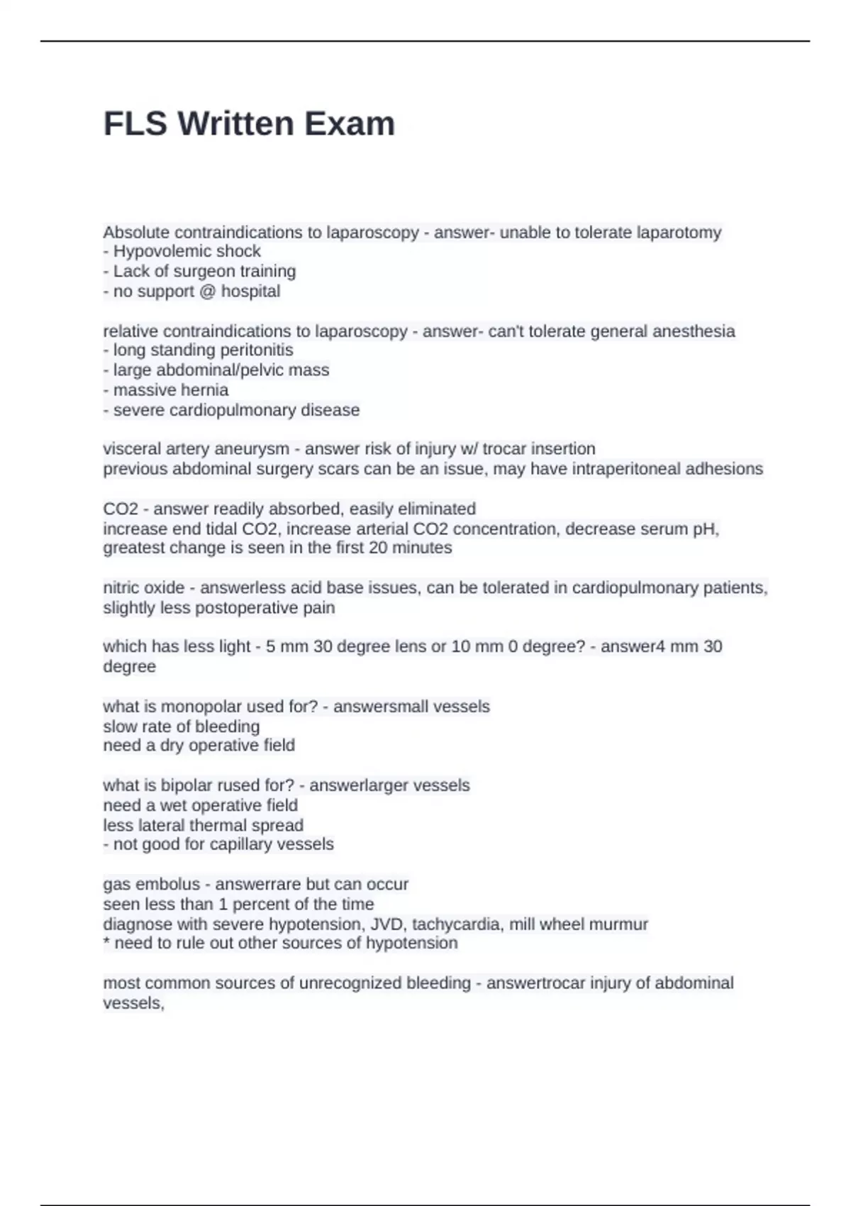 FLS Written Exam QUESTIONS WITH CORRECT ANSWERS - FLS - Stuvia US
