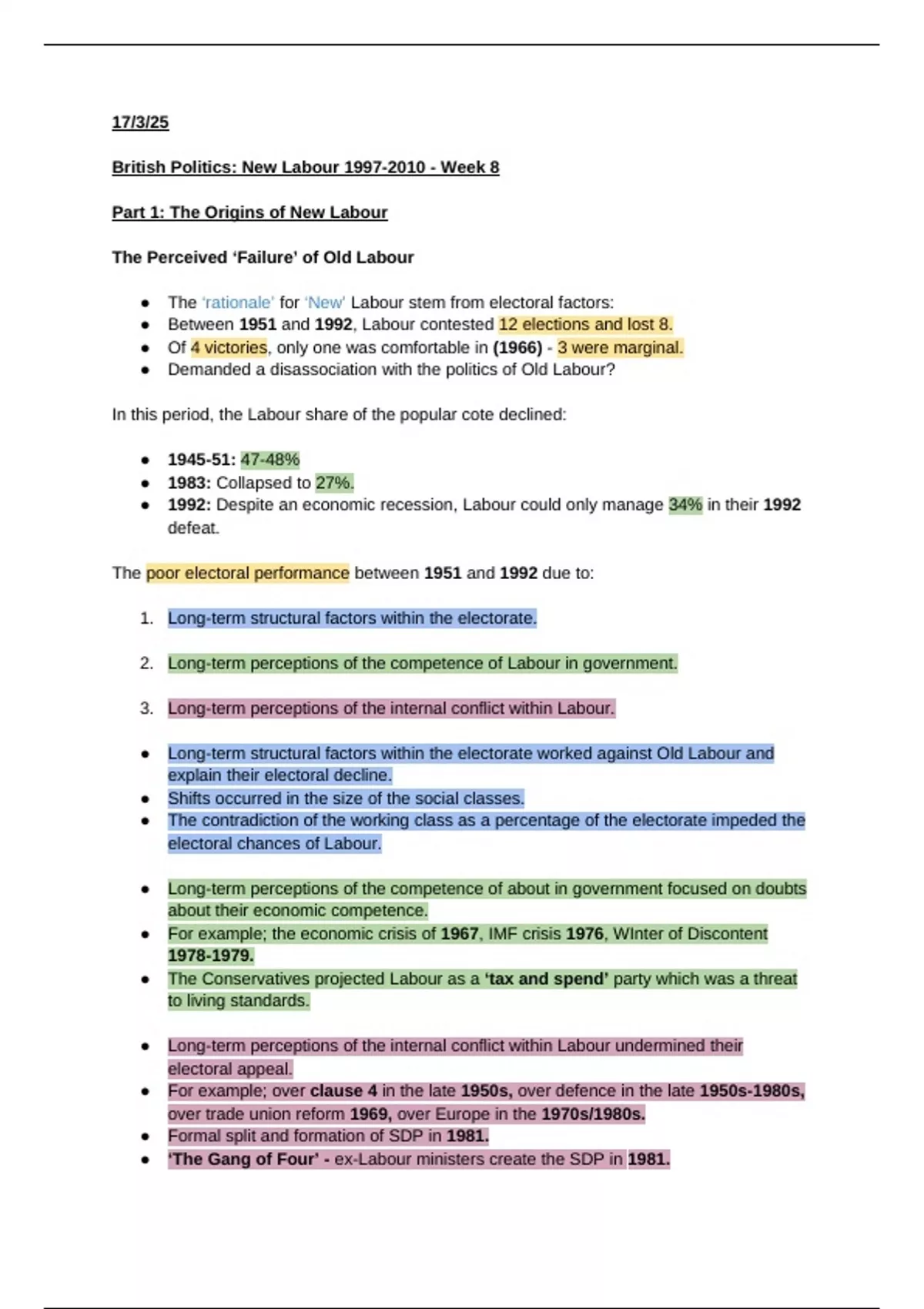 British Politics - Lecture 8: New Labour - British Politics - Stuvia UK
