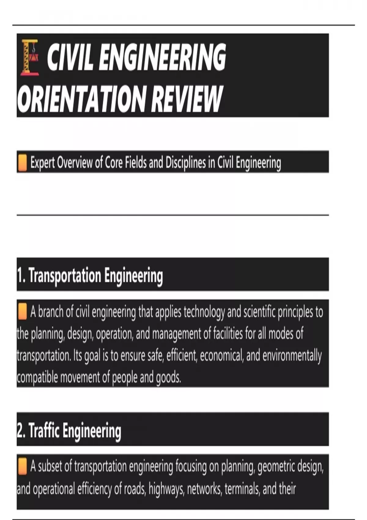 Civil Engineering Orientation – Introduction to the Field, Disciplines ...