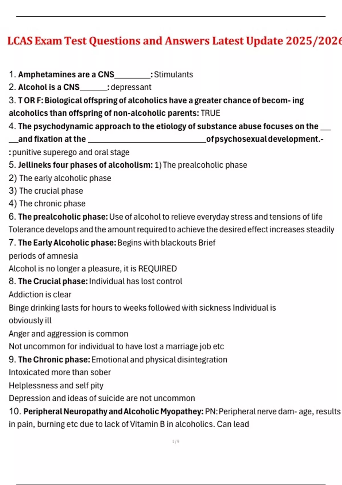 LCAS Exam Test – Questions and Answers – Latest Update 2025/2026 - LCAS ...