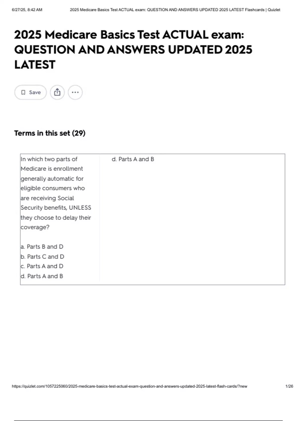 2025 Medicare Basics Test ACTUAL exam: QUESTION AND ANSWERS UPDATED ...