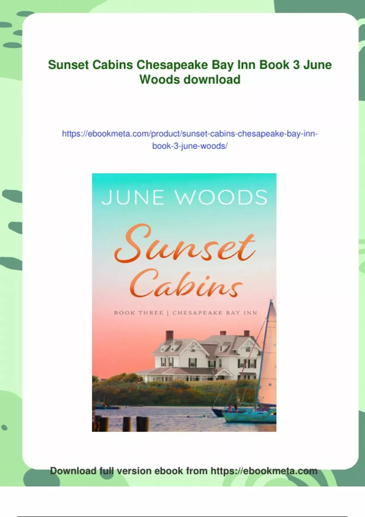 Summary Sunset Cabins Chesapeake Bay Inn Book 3 June Woods - Digital Download - Ebookmeta ...