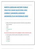 NORTH CAROLINA NOTARY PUBLIC PRACTICE EXAM QUESTIONS AND CORRECT ...