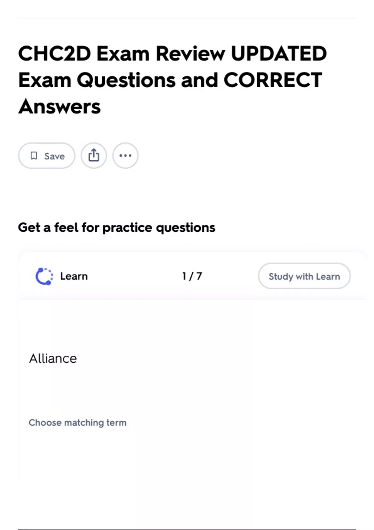 CHC2D Exam Review UPDATED Exam Questions and CORRECT Answers - CHC2D ...