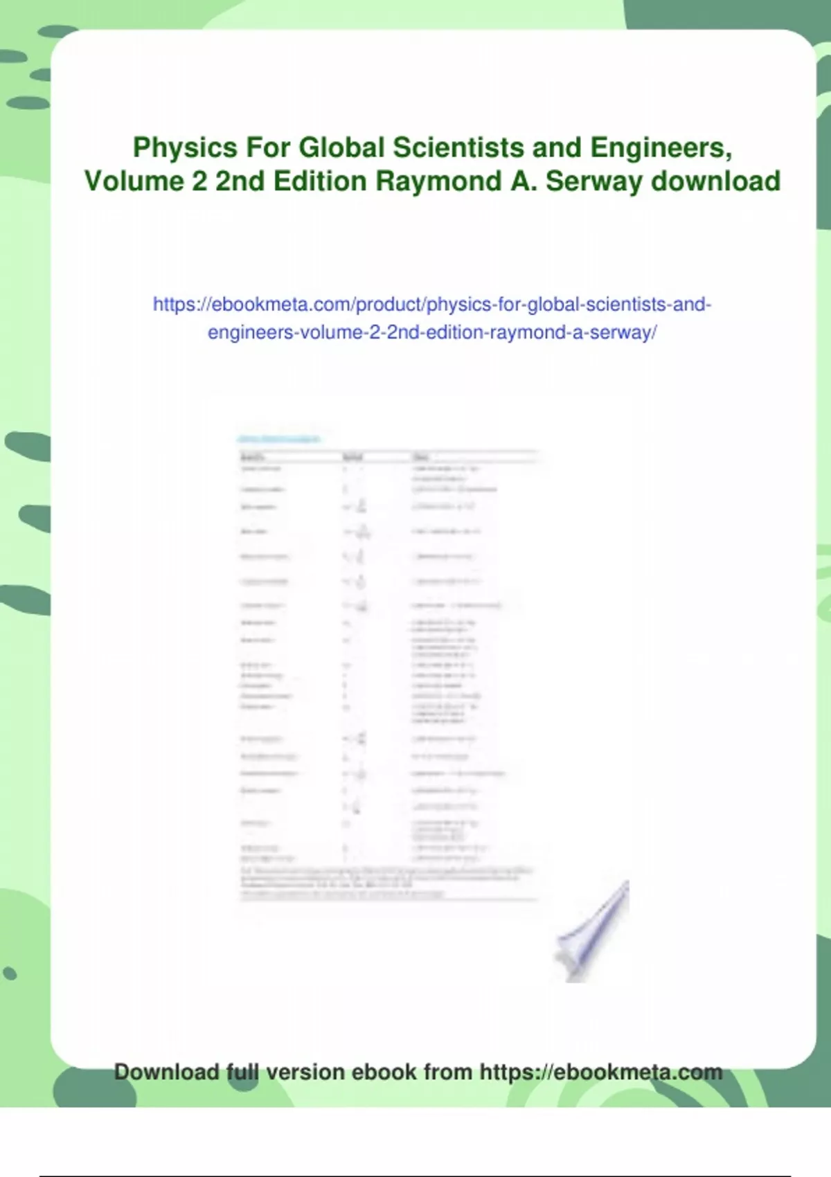 Summary Physics For Global Scientists and Engineers, Volume 2 2nd ...