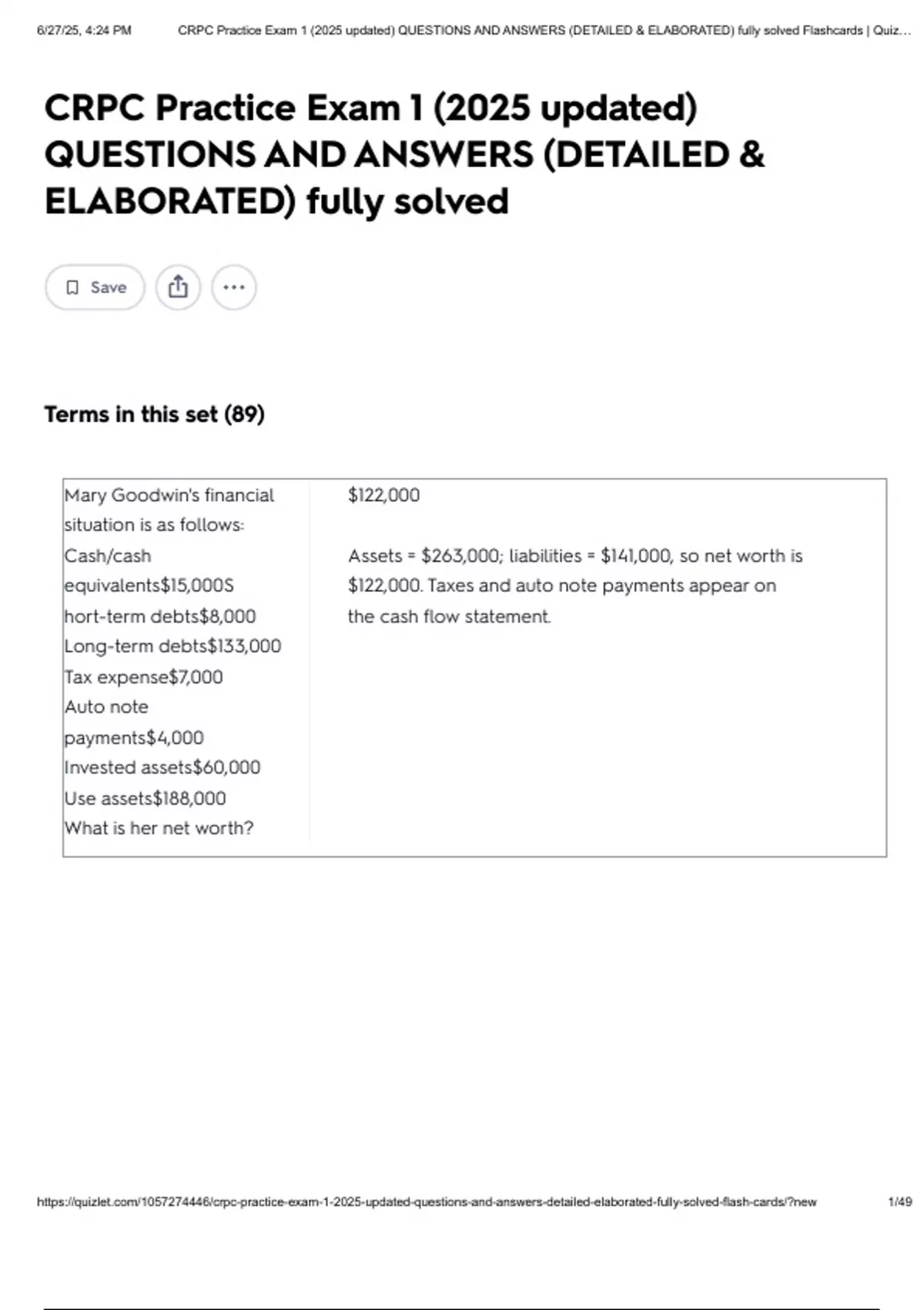 CRPC Practice Exam 1 (2025 updated) QUESTIONS AND ANSWERS (DETAILED ...