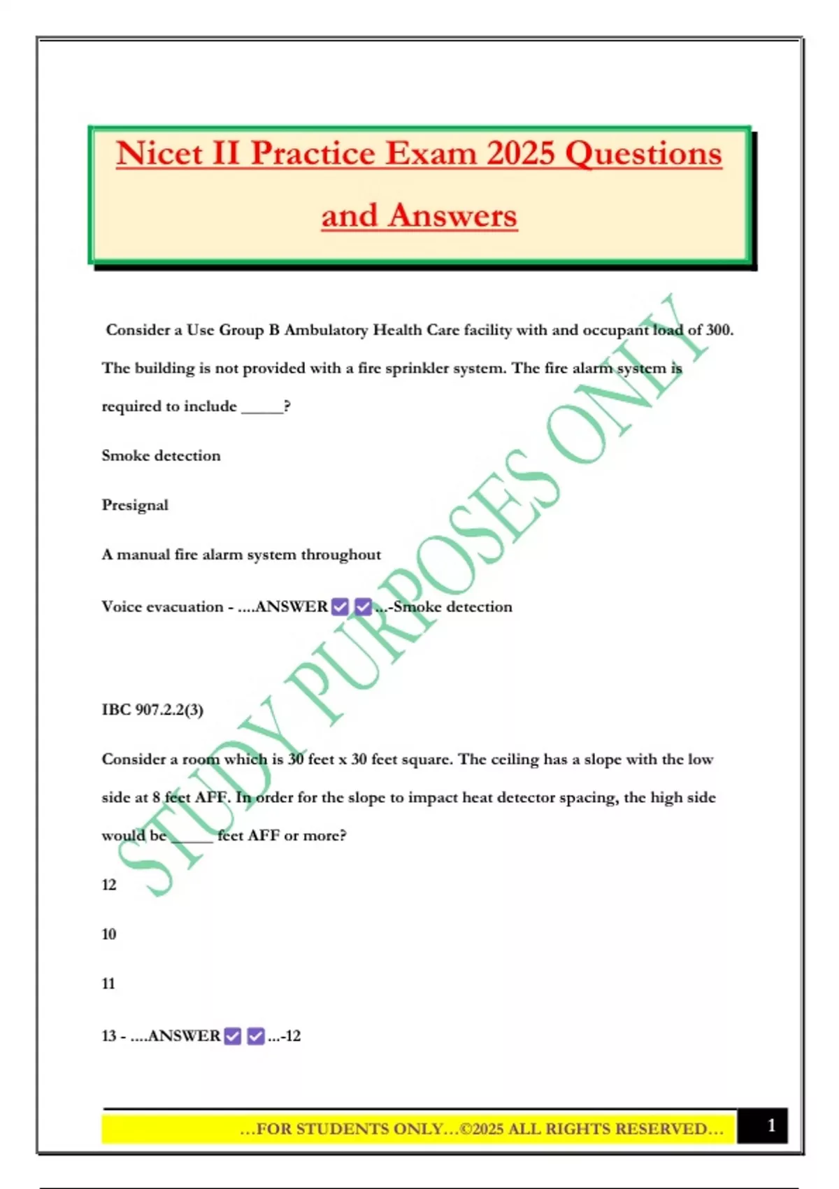 NICET Level 1 Bundled Exams 2025 (Questions and Answers) - Stuvia US