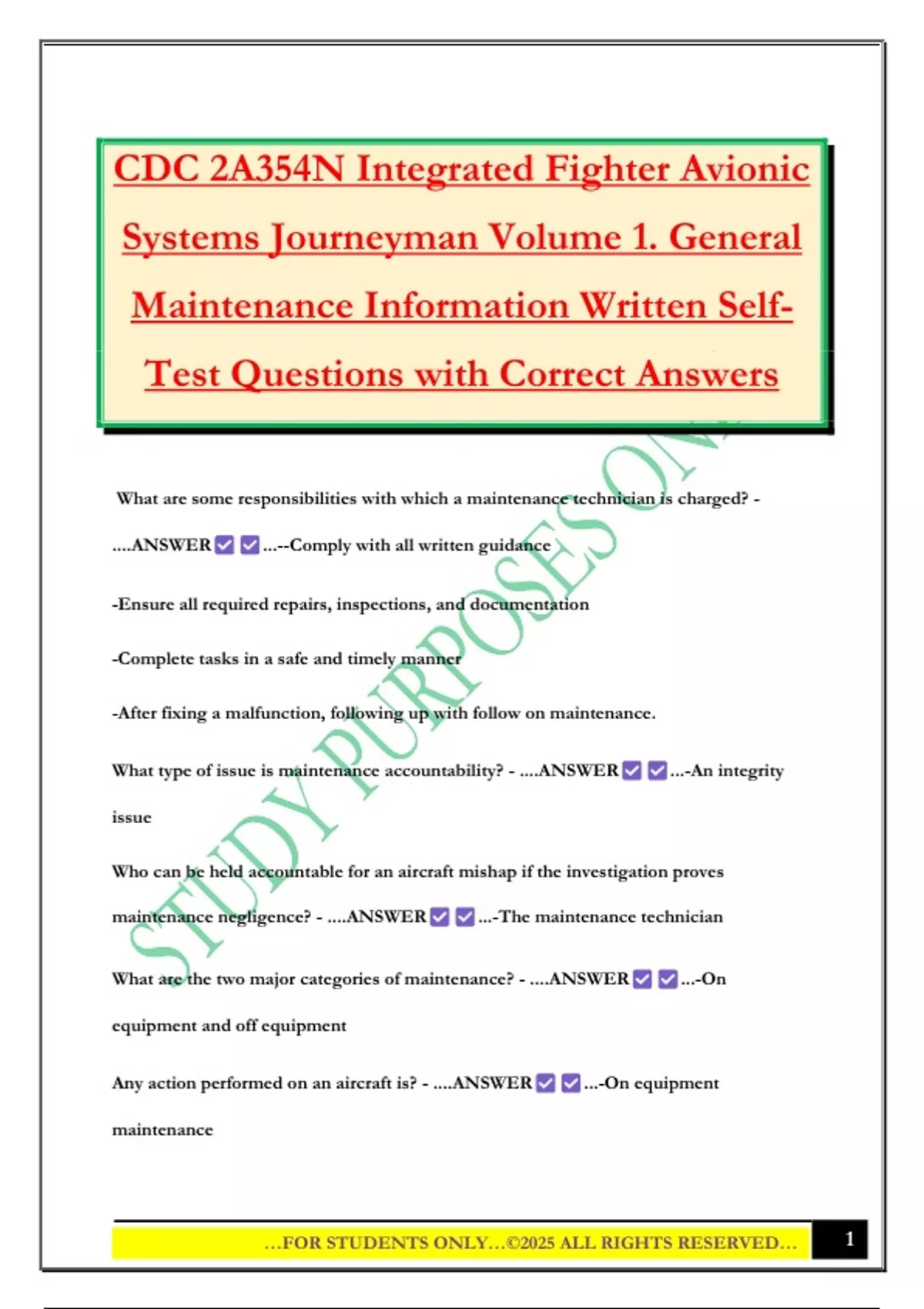 CDC 2A354N Integrated Fighter Avionic Systems Journeyman Volume 1 ...