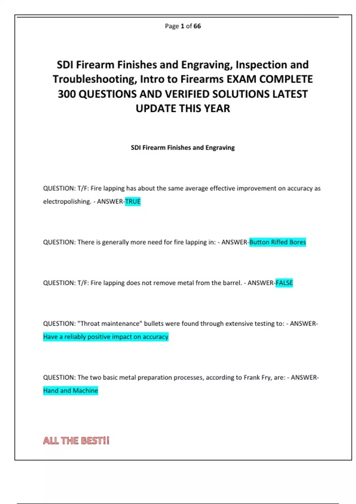 SDI Firearm Finishes and Engraving, Inspection and Troubleshooting ...