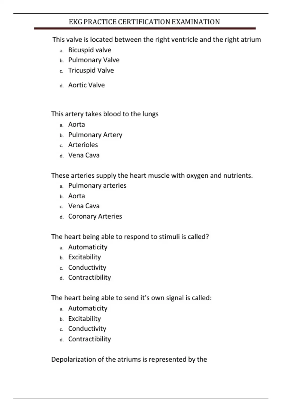 EKG Certification Practice Exam | Verified Q&A 2025/2026 | Skilled ...