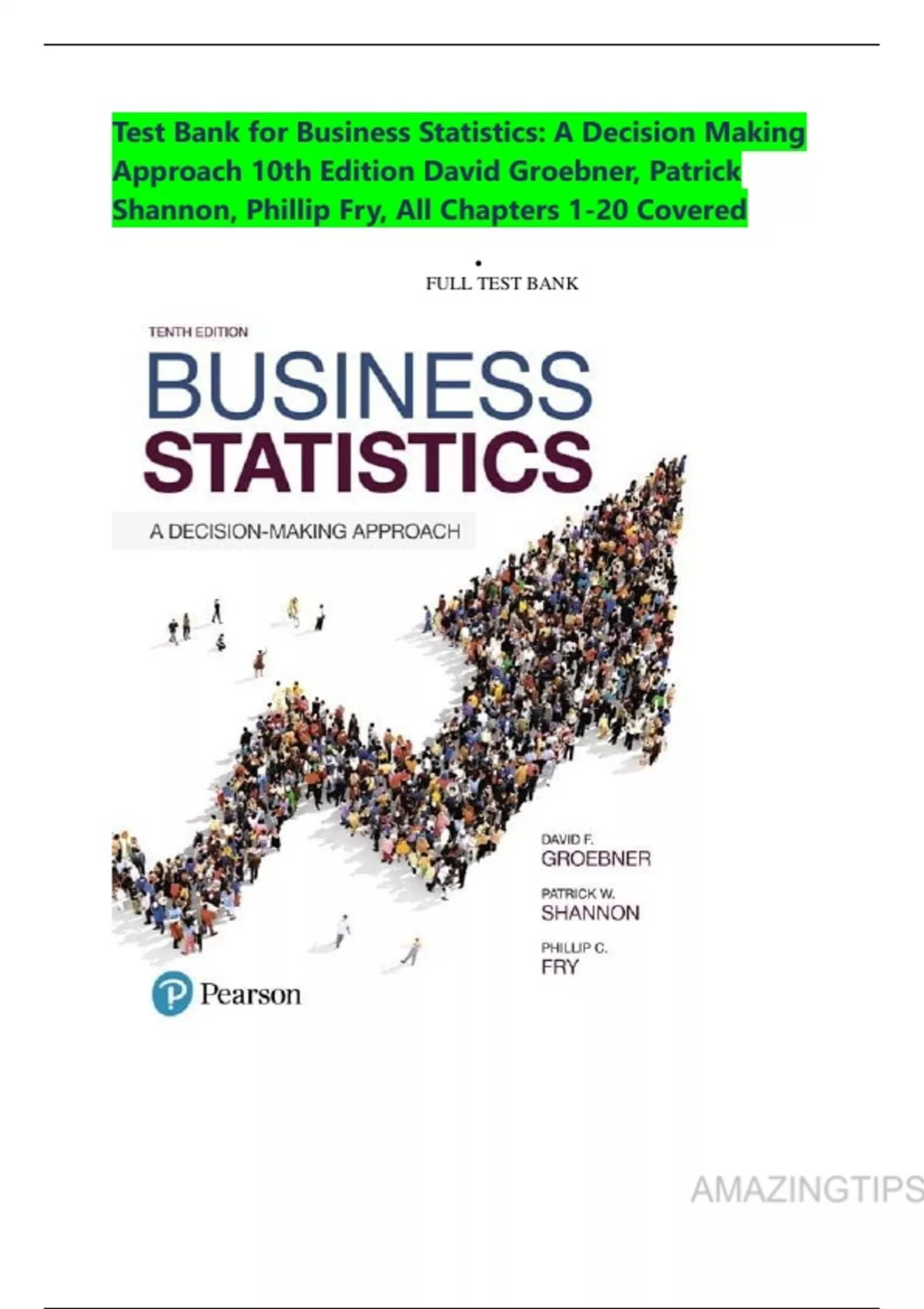 Test Bank for Business Statistics: A Decision Making Approach 10th ...
