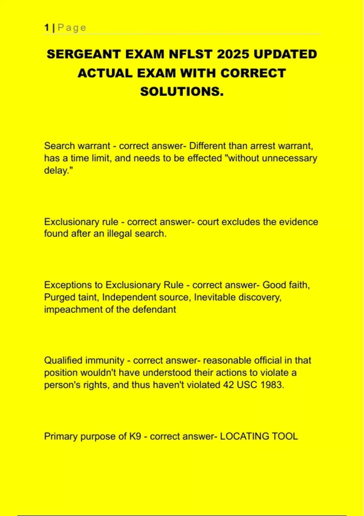 Sergeant Exam NFLST – 2025 – Complete Law Enforcement Exam with ...