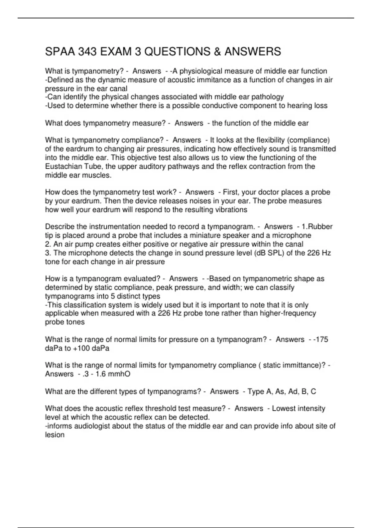 SPAA 343 EXAM 3 QUESTIONS & ANSWERS - SPAA 343 - Stuvia US