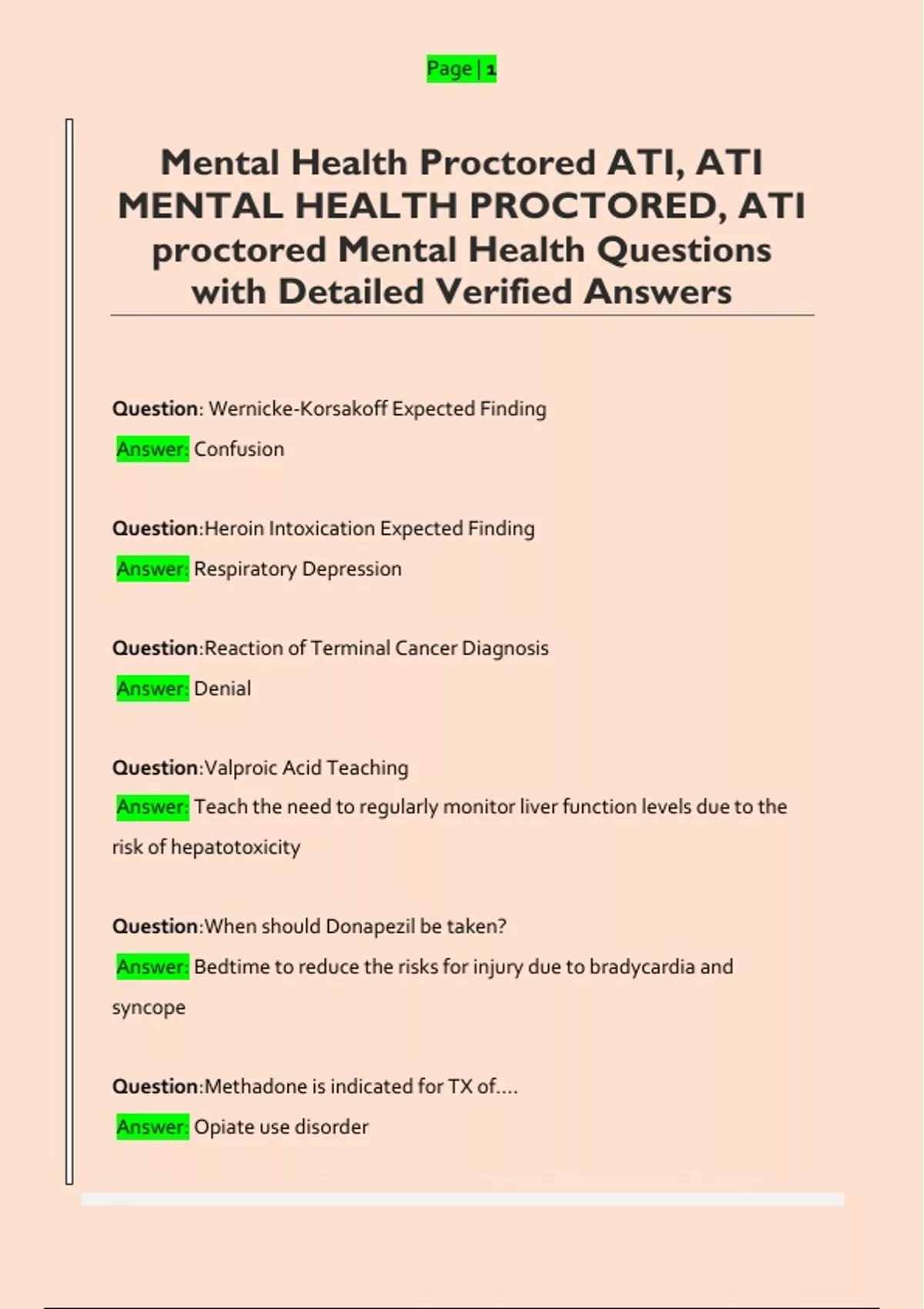 Mental Health Proctored ATI, ATI MENTAL HEALTH PROCTORED, ATI proctored ...