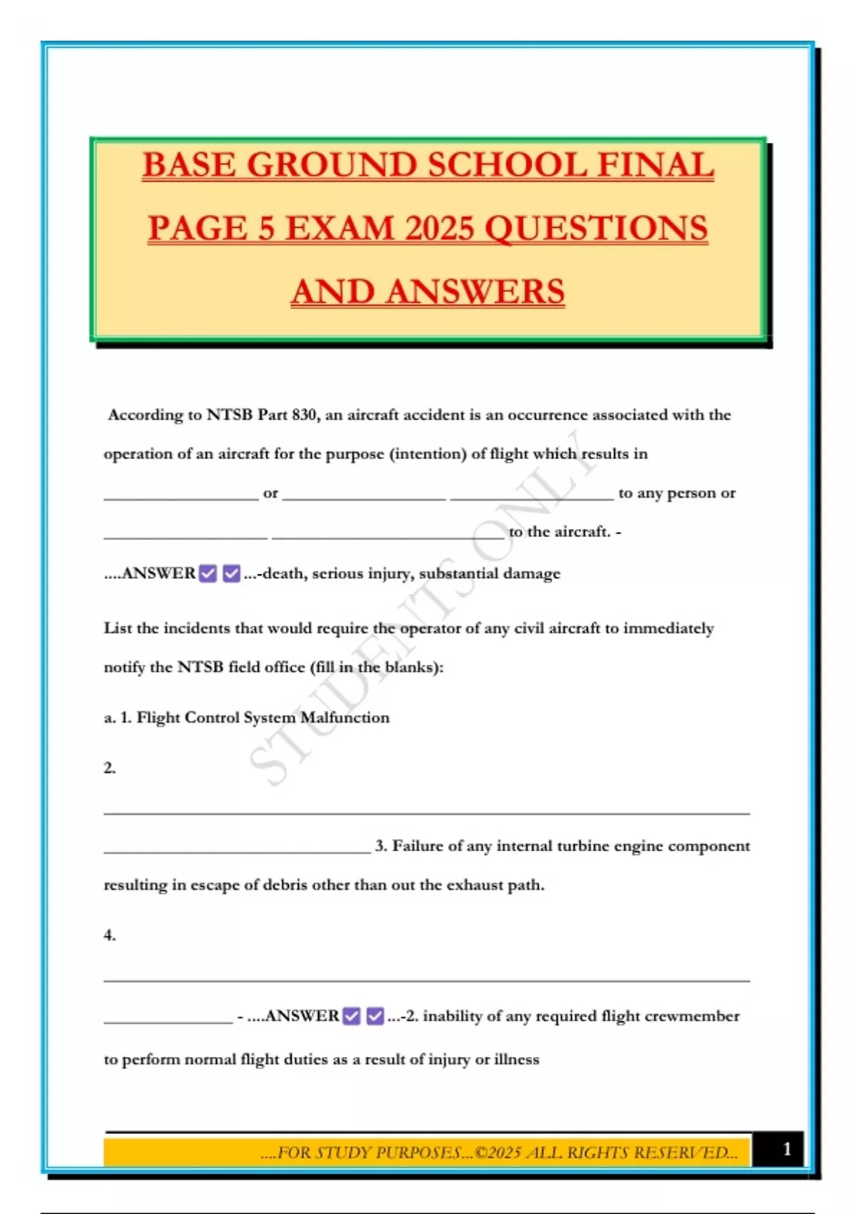 BASE GROUND SCHOOL FINAL PAGE 5 EXAM 2025 QUESTIONS AND ANSWERS ...