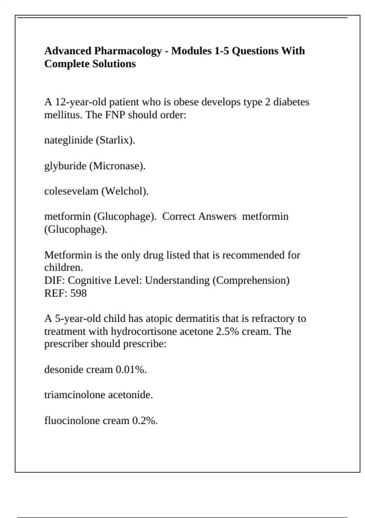 N 5334 ADVANCED PHARMACOLOGY University Of Texas - Arlington - Advanced ...