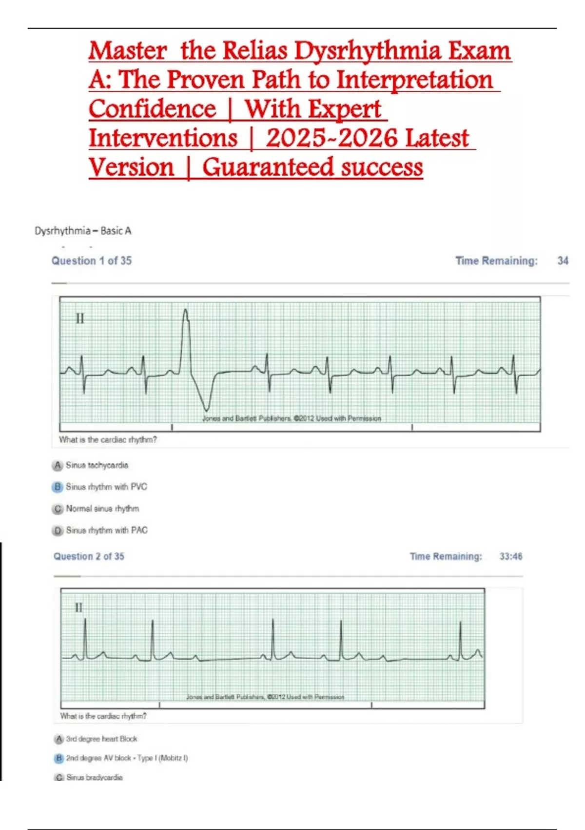 Master the Relias Dysrhythmia Exam A: The Proven Path to Interpretation ...