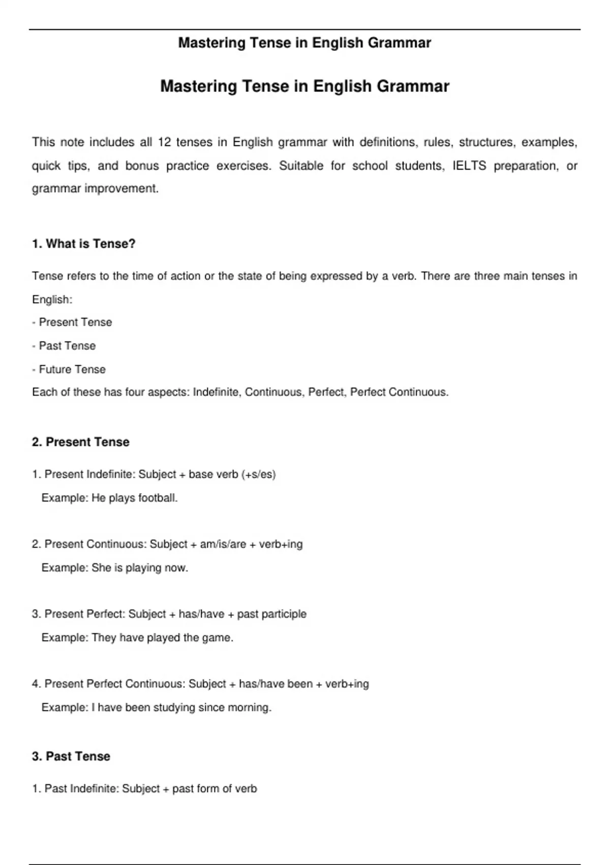 Mastering Tense in English Grammar – 12 Tenses Explained with Examples ...