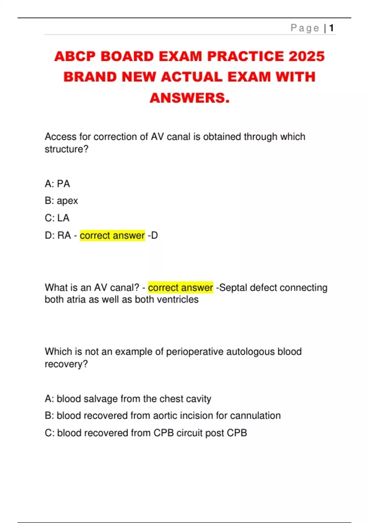 ABCP BOARD EXAM PRACTICE 2025 BRAND NEW ACTUAL EXAM WITH ANSWERS ...