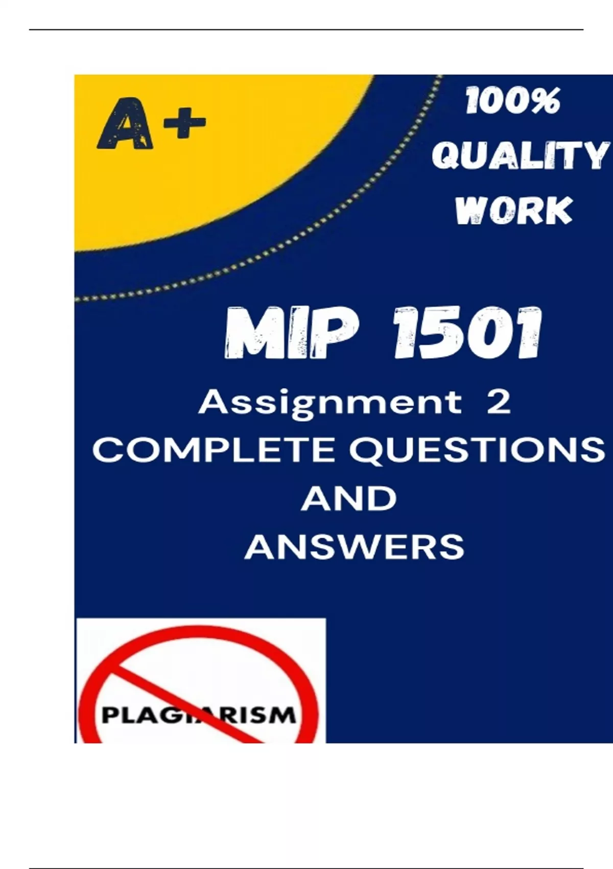 MIP1501 Assignment 2 (COMPLETE ANSWERS) 2025 (178117) - DUE 3 July 2025 ...