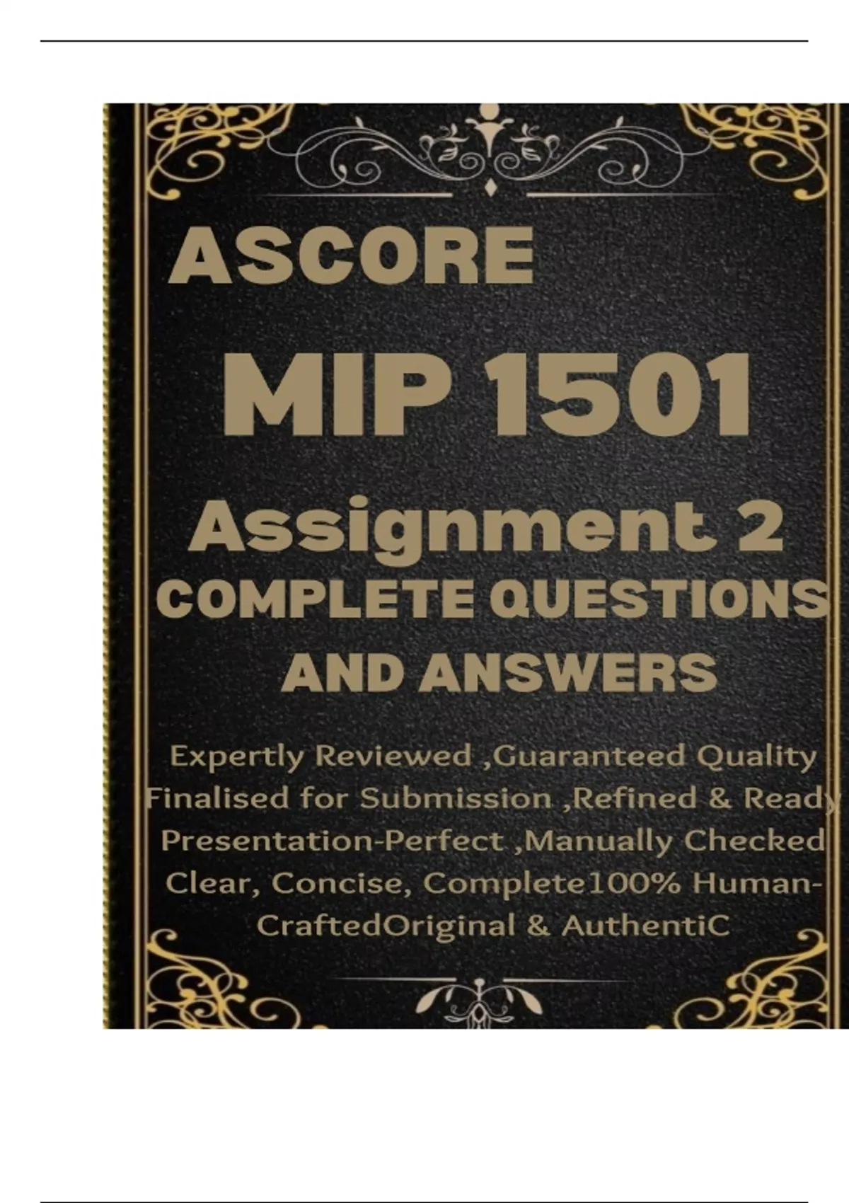 MIP1501 Assignment 2 (COMPLETE ANSWERS) 2025 (178117) - DUE 3 July 2025 ...