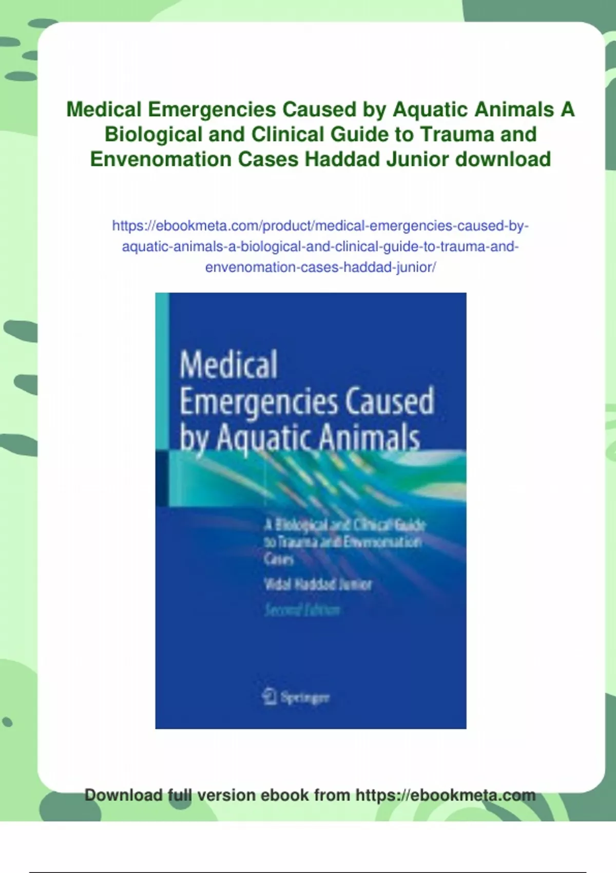 Summary Medical Emergencies Caused by Aquatic Animals A Biological and ...