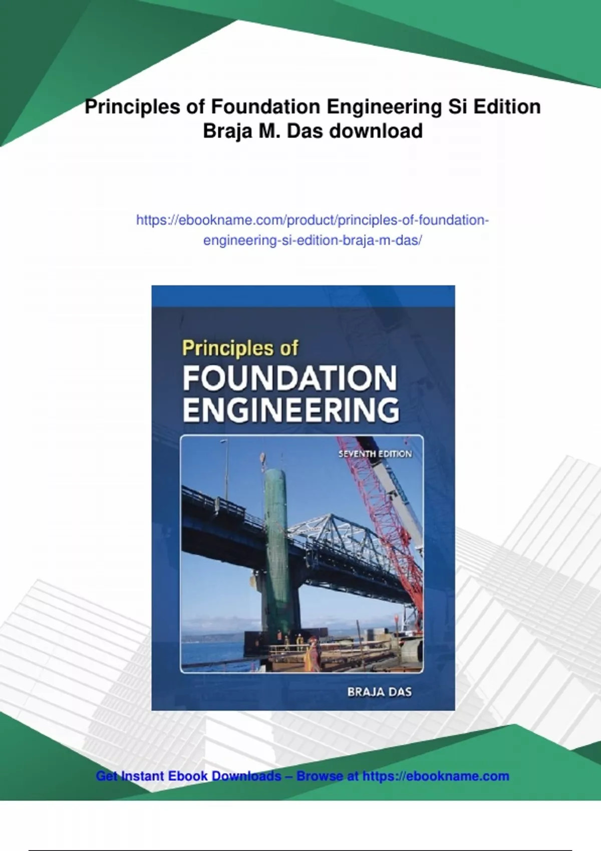Summary Principles of Foundation Engineering Si Edition Braja M. Das - Instant Download ...