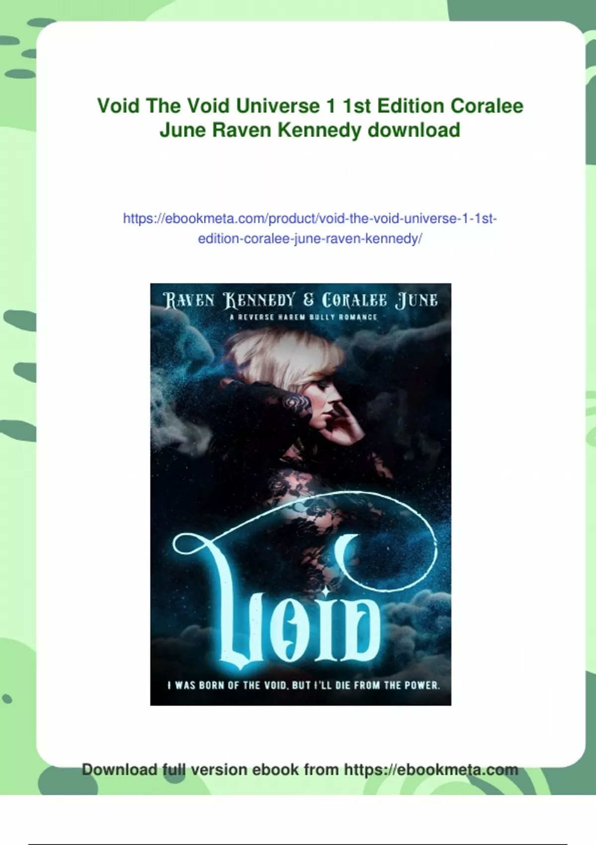 Summary Void The Void Universe 1 1st Edition Coralee June Raven Kennedy ...