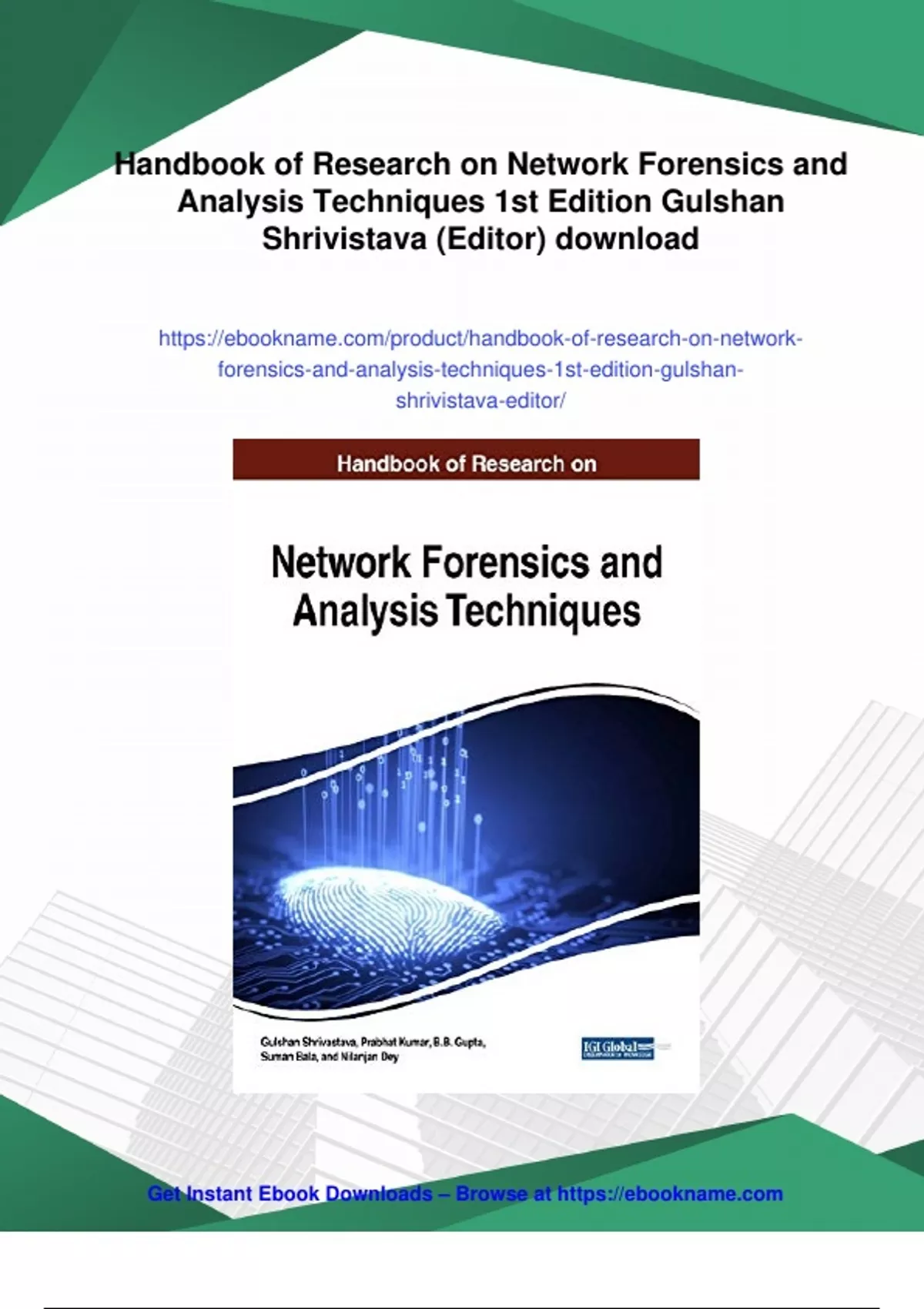 Summary Handbook of Research on Network Forensics and Analysis ...