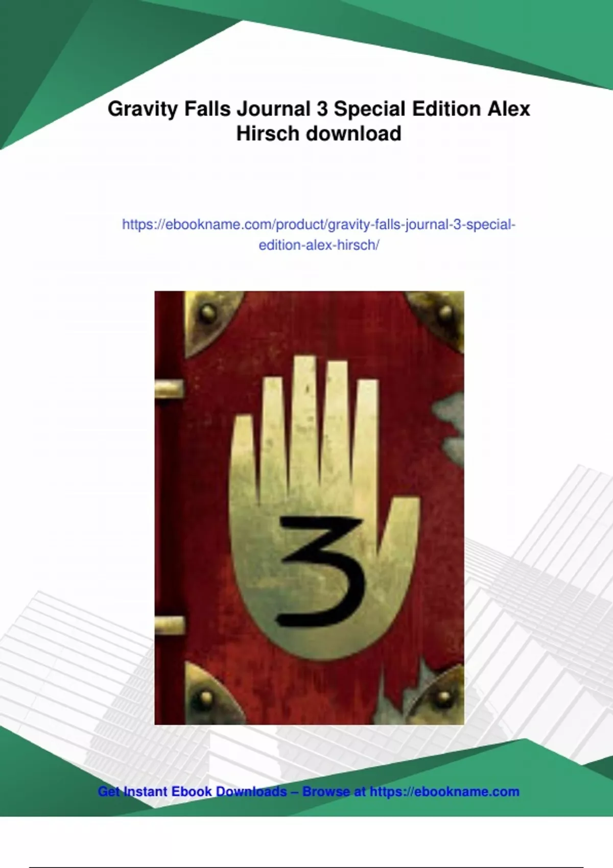 Summary Gravity Falls Journal 3 Special Edition Alex Hirsch - Instant ...