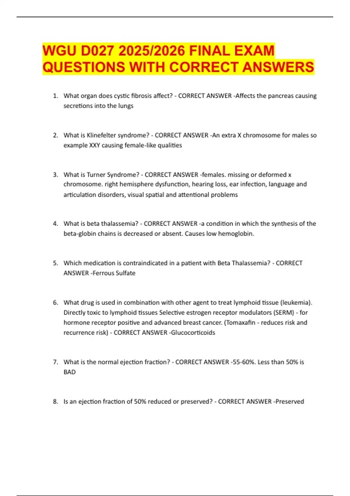 WGU D027 2025/2026 FINAL EXAM QUESTIONS WITH CORRECT ANSWERS - WGU D027 ...