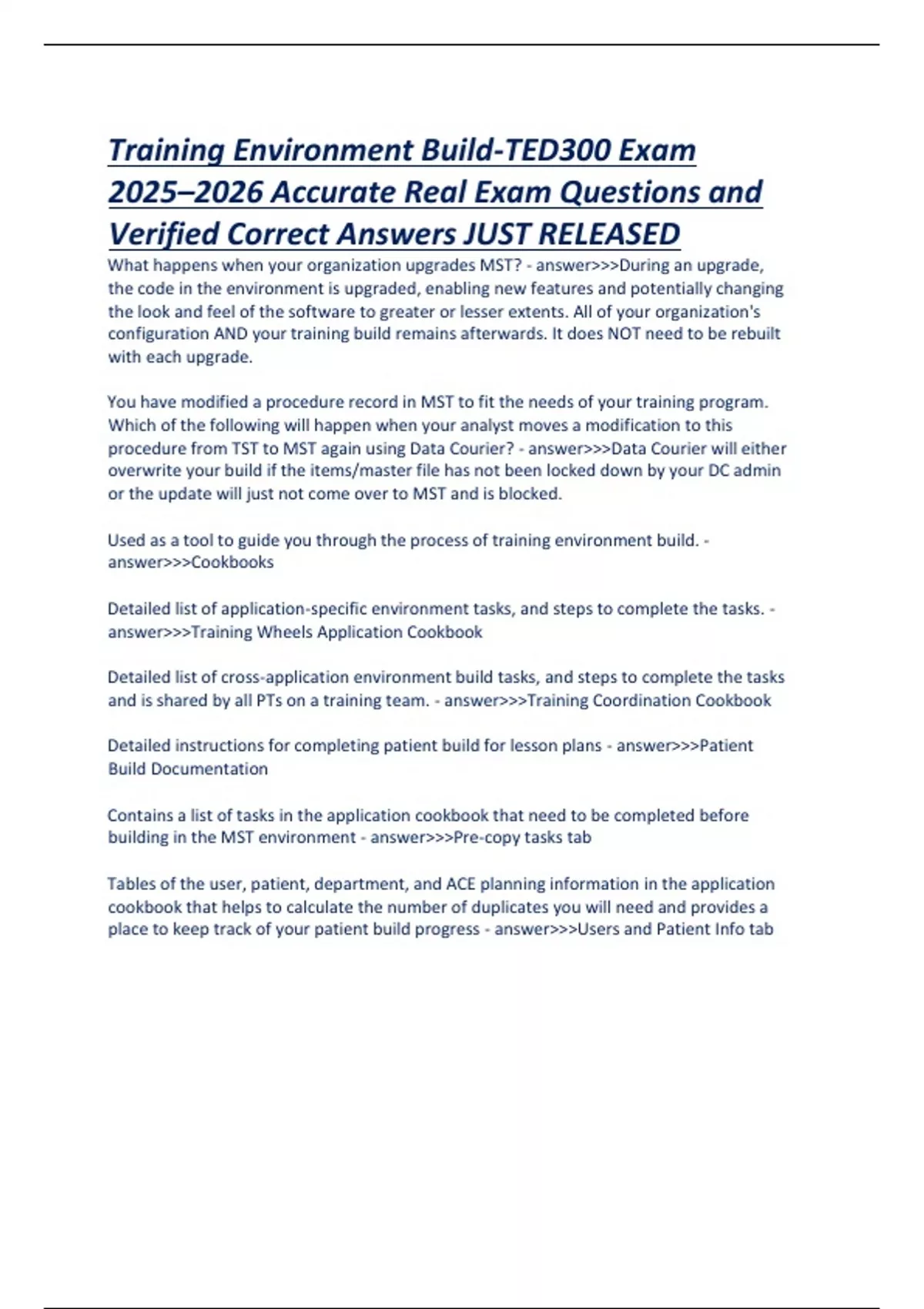 Training Environment Build-TED300 Exam 2025–2026 System Configuration ...