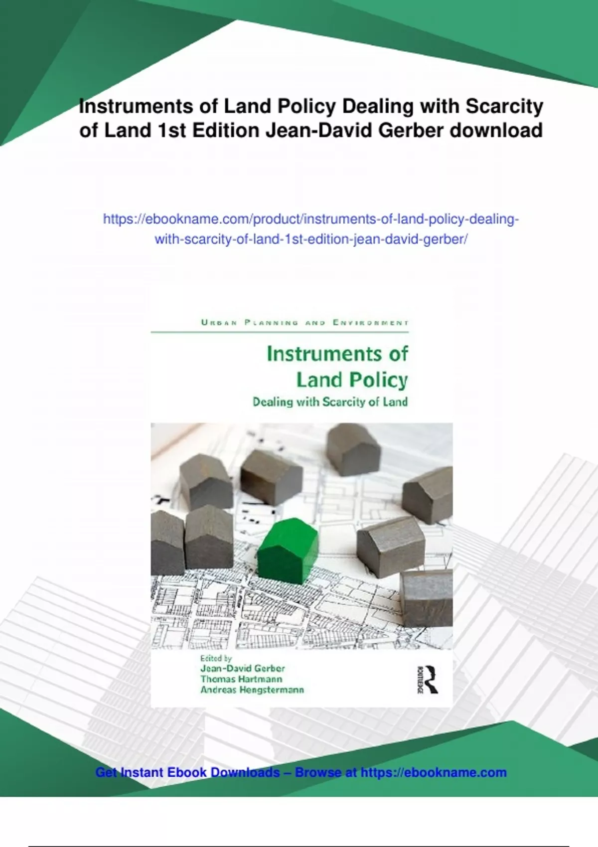 Summary Instruments of Land Policy Dealing with Scarcity of Land 1st ...