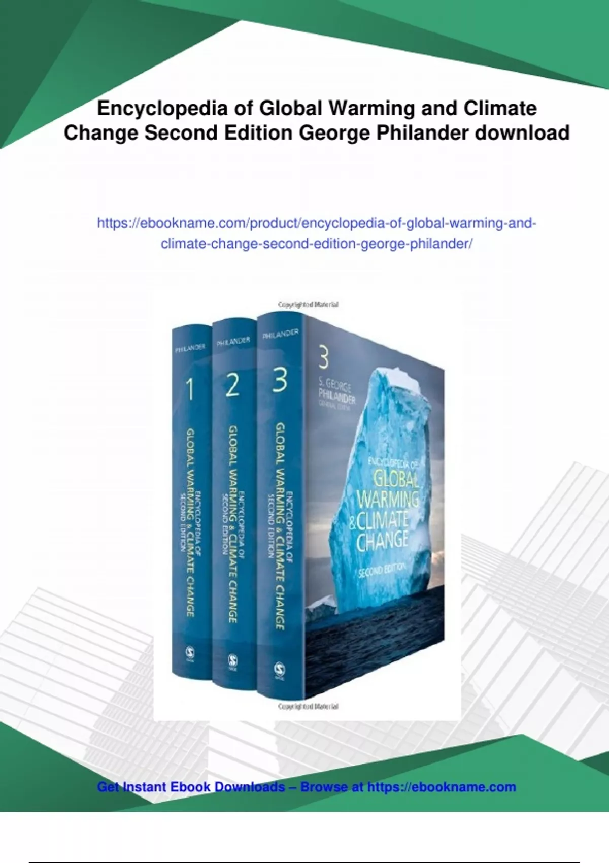 Summary Encyclopedia of Global Warming and Climate Change Second ...