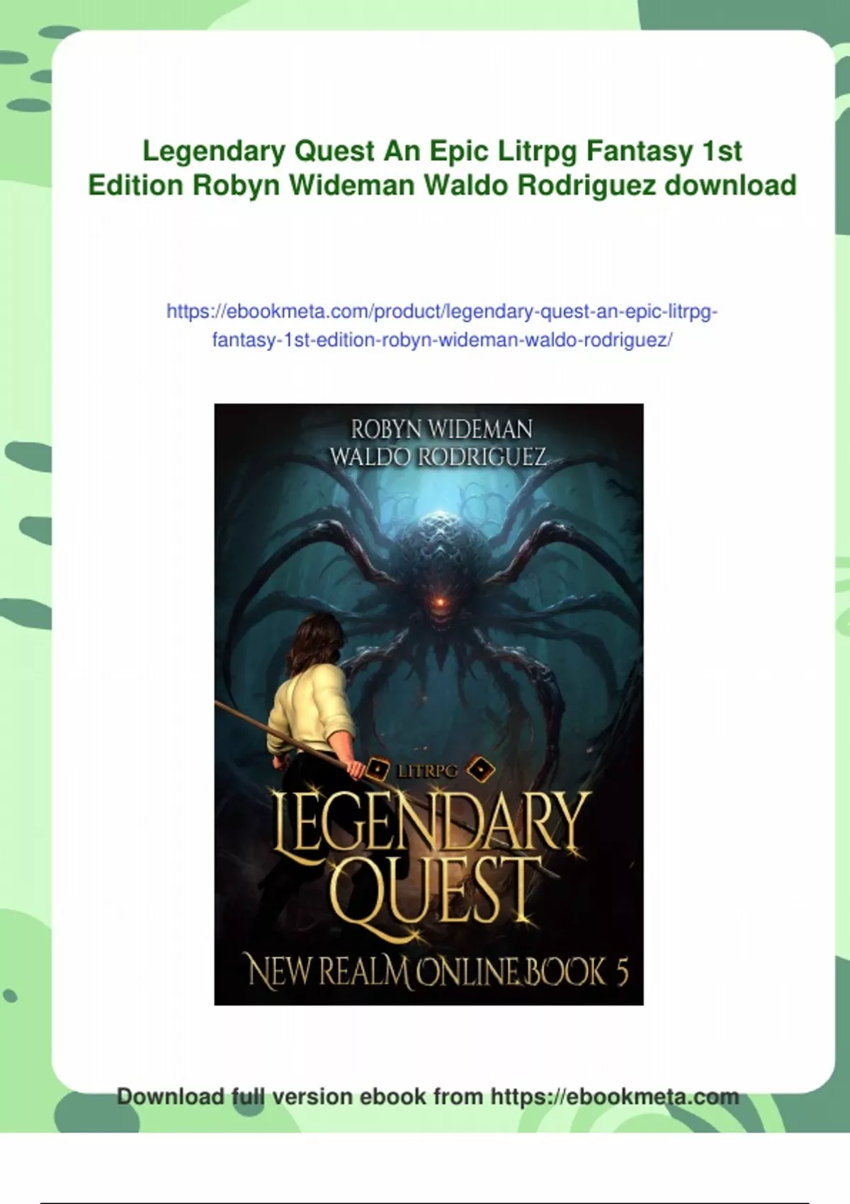 Summary Legendary Quest An Epic Litrpg Fantasy 1st Edition Robyn ...