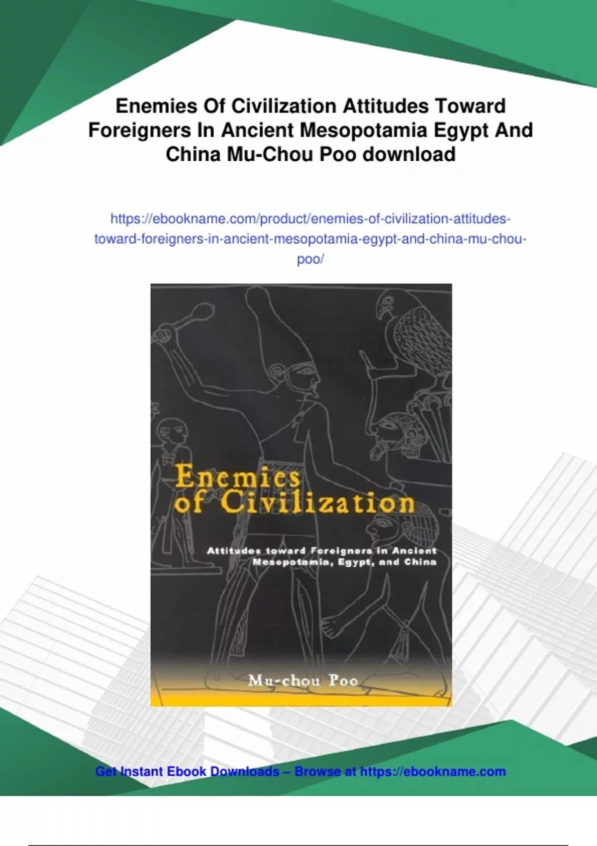 Summary Enemies Of Civilization Attitudes Toward Foreigners In Ancient ...