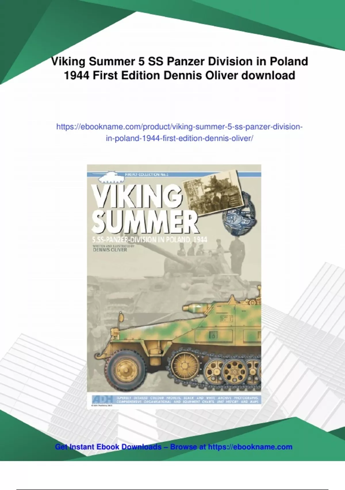 Summary Viking Summer 5 SS Panzer Division in Poland 1944 First Edition ...
