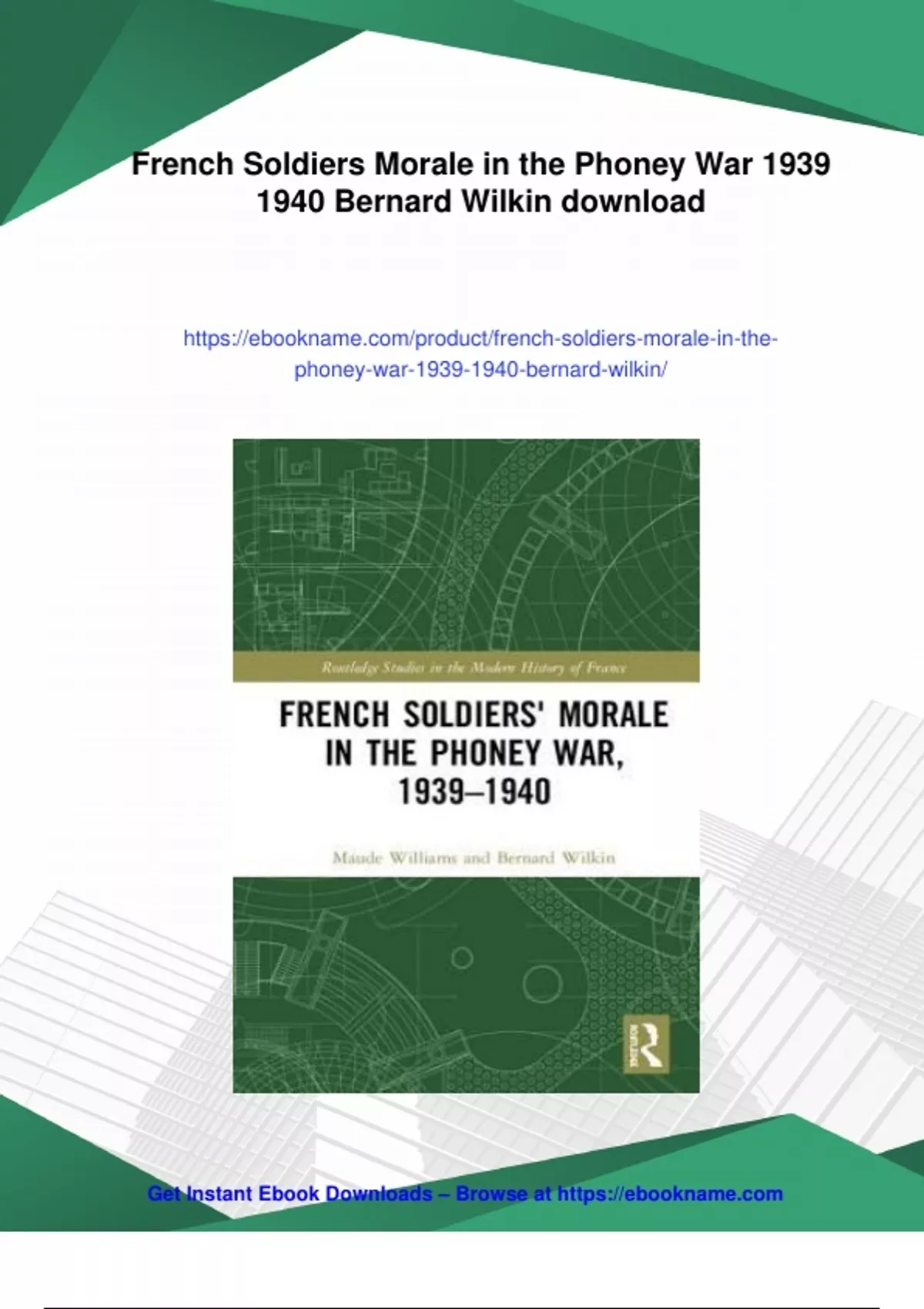 Summary French Soldiers Morale in the Phoney War Bernard Wilkin ...