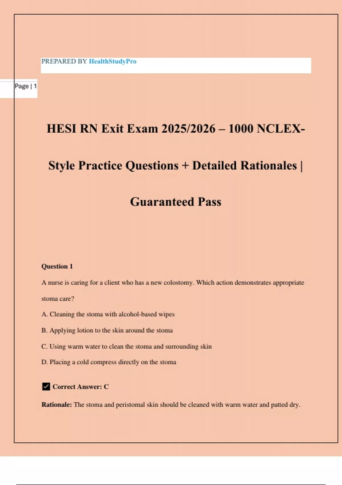 HESI RN Exit Exam 2025/2026 – 1000 NCLEX-Style Practice Questions ...