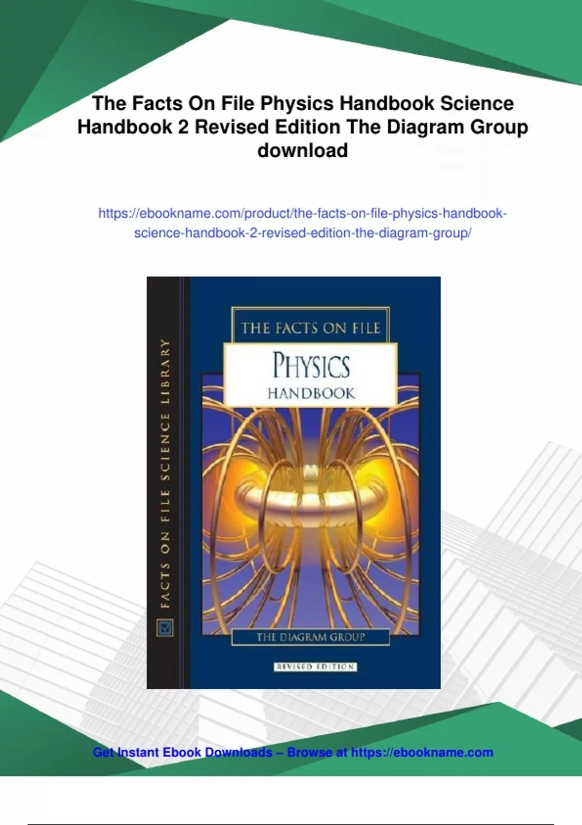 Summary The Facts On File Physics Handbook Science Handbook 2 Revised ...
