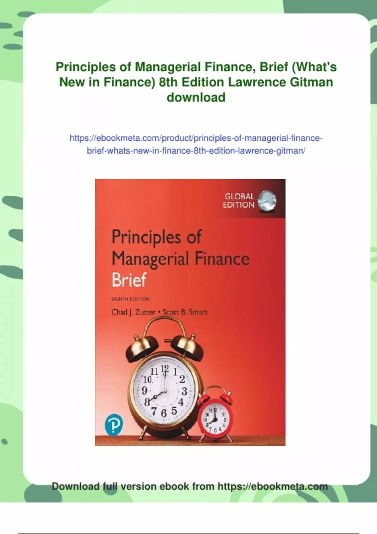 Summary Principles of Managerial Finance, Brief (What's New in Finance ...