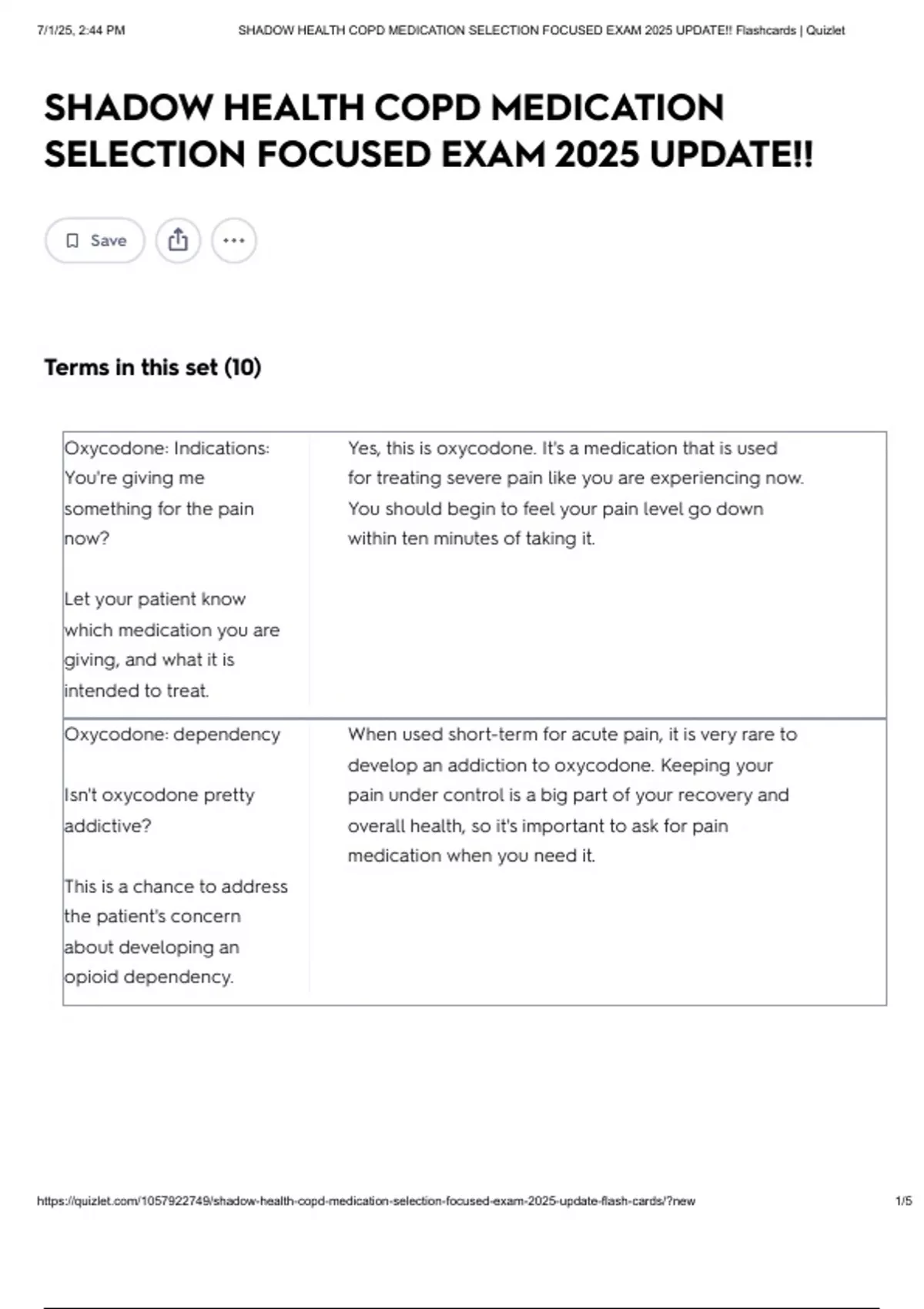 SHADOW HEALTH COPD MEDICATION SELECTION FOCUSED EXAM 2025 UPDATE ...