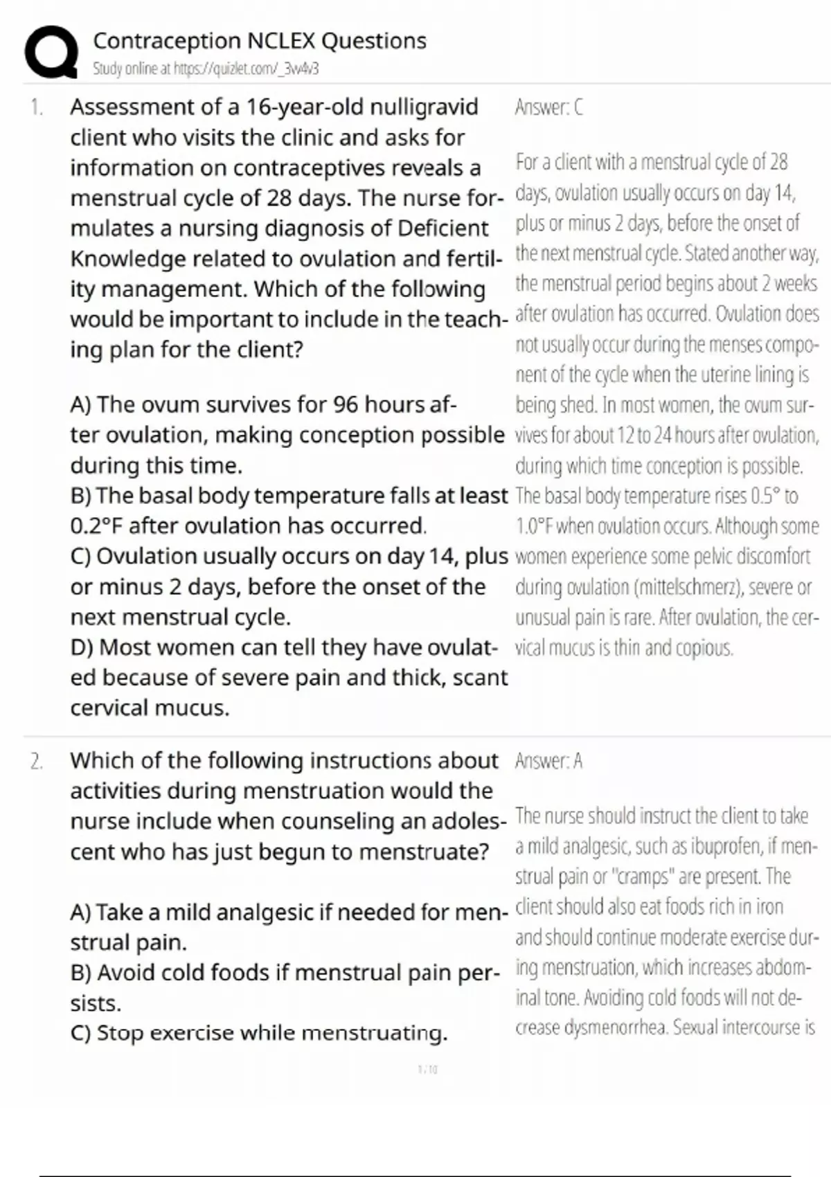 NCLEX-RN & NCLEX-PN Contraception Nursing / Score 100% / 2025 Update ...