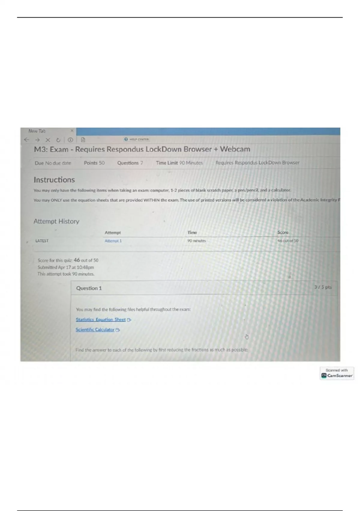 MATHS 101 Module 3 Exam Requires Respondus Lockdown Browser Webcam ...