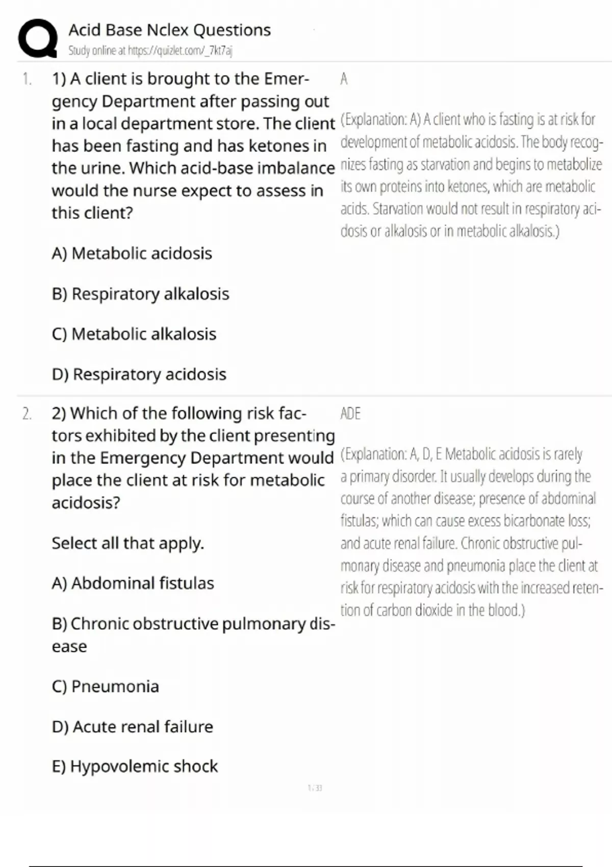 NCLEX-RN & NCLEX-PN Acid-Base Balance / Score 100% / 2025 Update ...