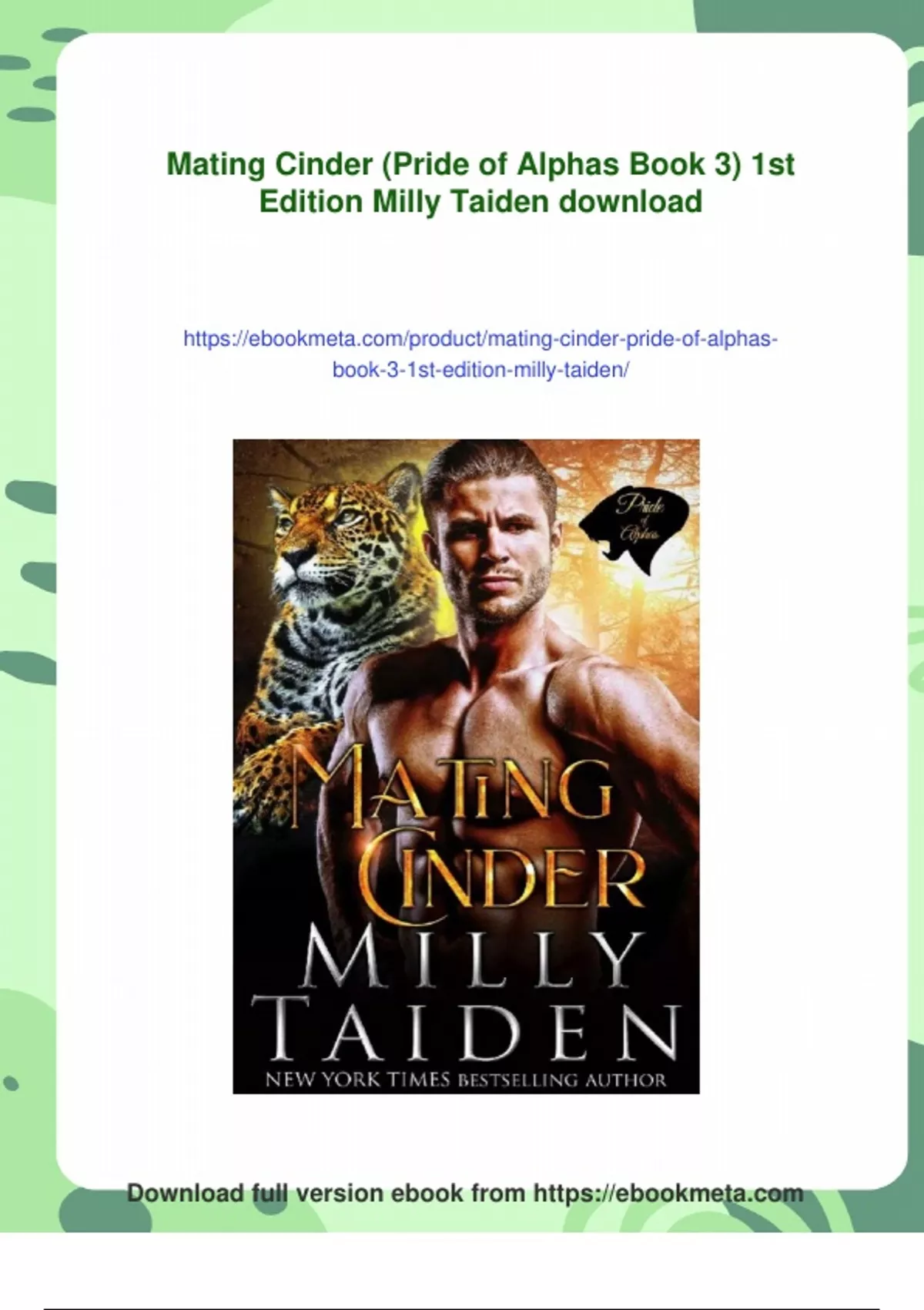 Summary Mating Cinder (Pride of Alphas Book 3) 1st Edition Milly Taiden ...