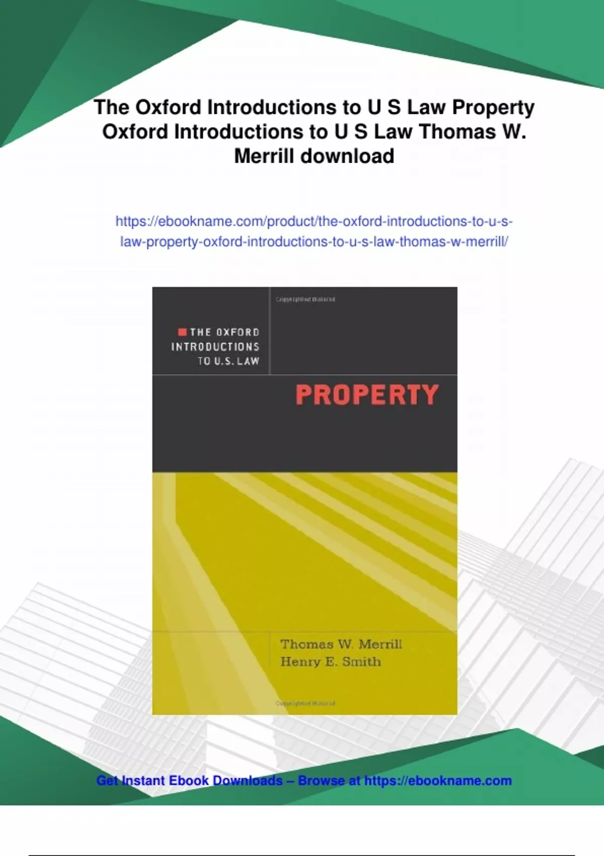 Summary The Oxford Introductions to U S Law Property Oxford ...