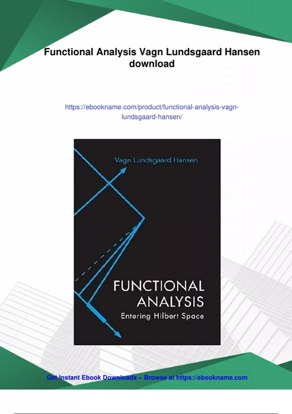 Summary Functional Analysis Vagn Lundsgaard Hansen - Digital Download ...